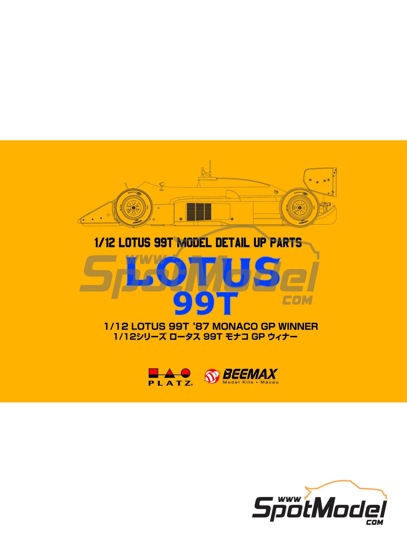 Beemax Model Kits EX12001: Detail up set 1/12 scale - Lotus 99T - Monaco Formula 1 Grand Prix ...